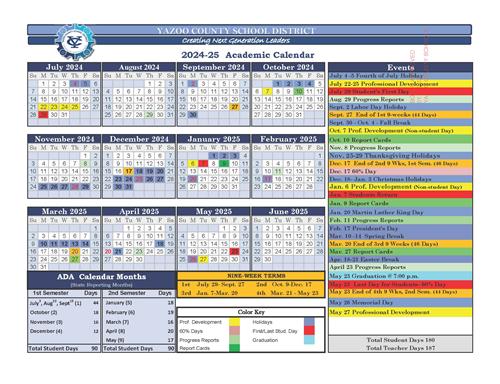 Yazoo County School District / Calendar
